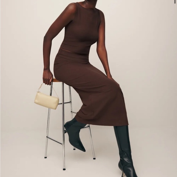 Reformation | Dresses | Reformation Elowen Knit Two Piece Set In Cafe ...